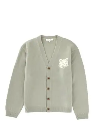 Maison Kitsuné Fox Head Cardigan - Green