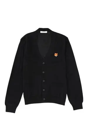 Maison Kitsuné Fox Head Wool Cardigan - Black