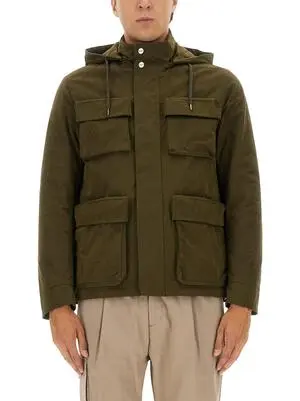 Herno Waxed Cotton Short Parka - Military Green