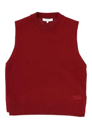 Maison Kitsuné Wool Vest - Bordeaux