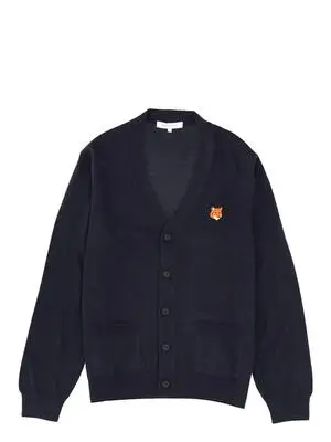 Maison Kitsuné Fox Head Cardigan - Blue
