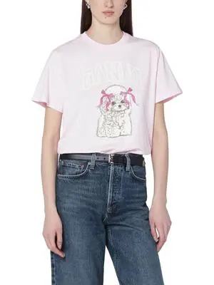 GANNI T-shirt With Logo - Pink
