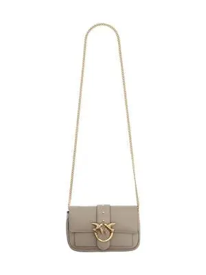 Pinko Shoulder Bag With Chain Strap - Dove