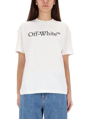 Off White T-shirt With Logo - White