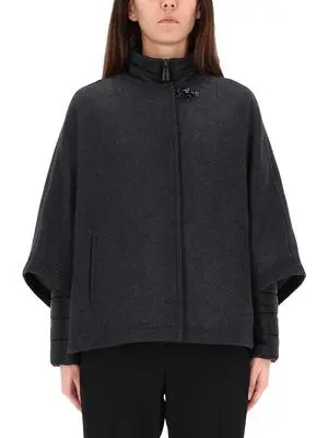 FAY Double Face Wool Cape - Grey