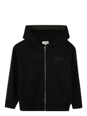LANVIN Hooded Cotton Cardigan - Black