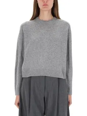 Theory Cashmere Cropped Sweater - Grey