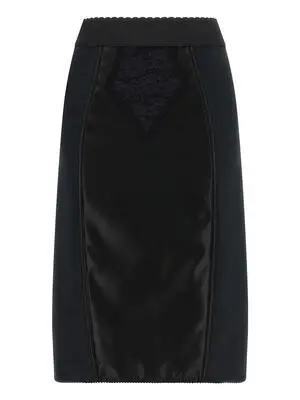 Dolce & Gabbana Lace Insert Midi Skirt - Black