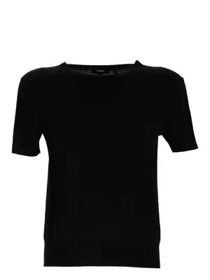 Theory Slim Fit Merino Wool T-shirt - Black