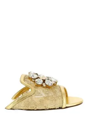 Dolce & Gabbana Taormina Lace Sandals - Gold