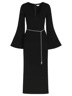 Michael Kors Wool Midi Dress - Black