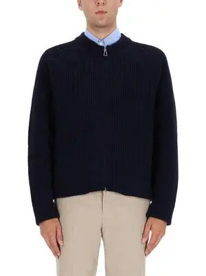 Paul Smith Zippered Cardigan Blue