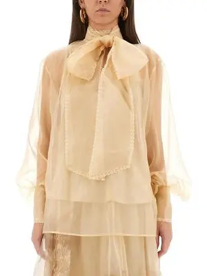 Zimmermann Memento Organza Blouse - Beige