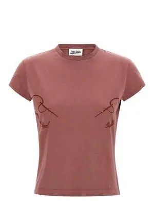Jean Paul Gaultier The Needles Embroidered T-shirt - Bordeaux