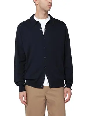 John Smedley Wool Cardigan - Blue