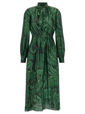 Etro Floral Printed Midi Dress - Green