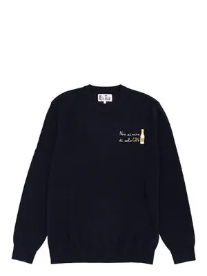 MC2 SAINT BARTH Embroidered Wool Sweater - Blue