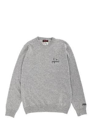 MC2 SAINT BARTH Embroidered Wool Sweater - Grey
