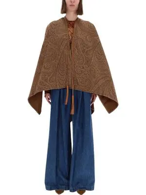 Etro Wool And Cashmere Cape - Brown
