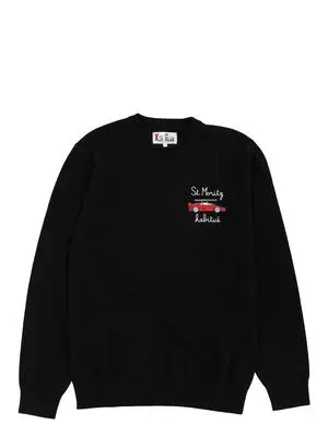 MC2 SAINT BARTH Pullover Sweater With Embroidery - Black