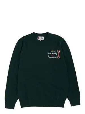 MC2 SAINT BARTH Embroidered Wool Sweater Green