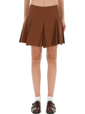 Marni Pleated Mini Skirt - Brown