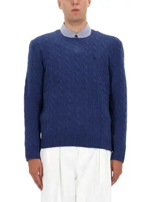 Polo Ralph Lauren Wool And Cashmere Cable Knit Sweater - Blue