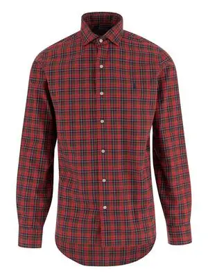 Polo Ralph Lauren Cotton Shirt With Check Pattern - Red