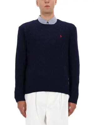 Polo Ralph Lauren Wool And Cashmere Cable Knit Sweater - Blue