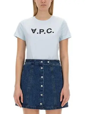 A.p.c. Logo T-shirt - Azure