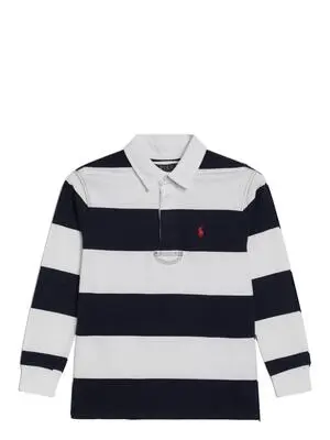 Polo Ralph Lauren Navy Striped Polo Shirt - White