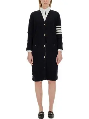 Thom Browne 4-bar Long Cardigan - Blue