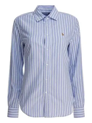 Polo Ralph Lauren Striped Cotton Oxford Shirt - Light Blue