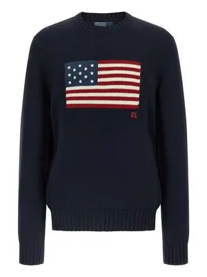 Polo Ralph Lauren Intarsia Cotton Knit Sweater - Blue