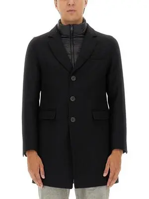 Herno Coat With Quilted Insert - Black