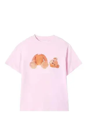 Palm Angels T-shirt With Bear Logo - Pink
