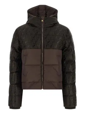 Fendi Ff Nylon Down Jacket - Brown