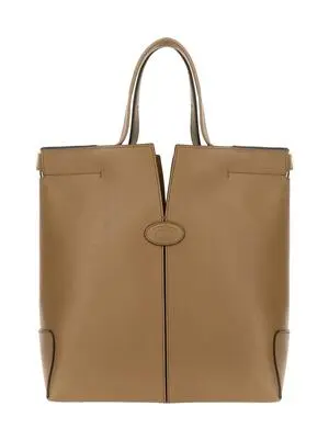 TOD'S Leather Tote Bag - Dove