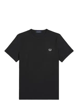 Fred Perry T Shirt With Logo - Black