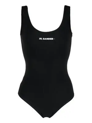 JIL SANDER One-piece Swimsuit With Logo - Black