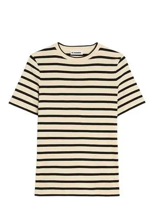 JIL SANDER Striped Cotton T-shirt - Red