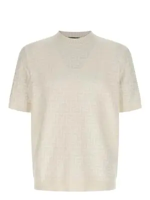 Fendi Ff Cotton Sweater - White