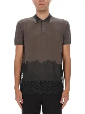 Fendi Polo With Lace - Grey