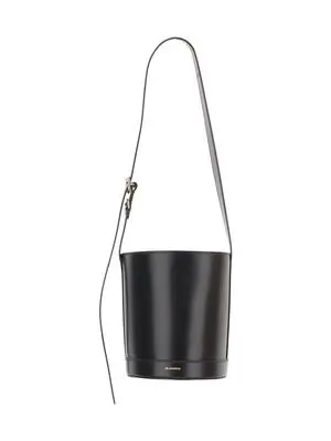 JIL SANDER Calfskin Leather Bucket Bag - Black