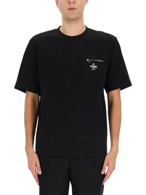 Fendi T Shirt With Pocket - Black