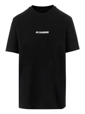 JIL SANDER Cotton T-Shirt With Logo Black