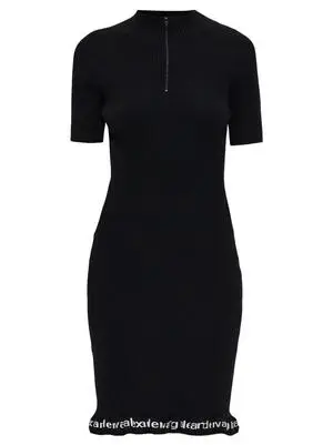 Alexander Wang Midi Dress With Logo - Black