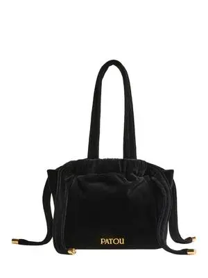 Patou Clutches Velvet Bag - Black
