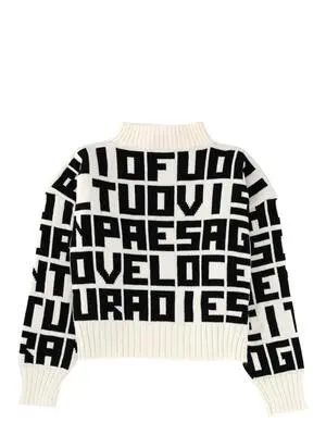 MSGM X Caterina Frongia Lettered Sweater - Black