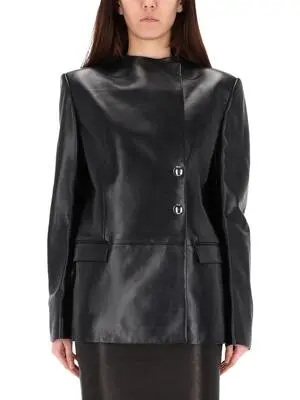 Khaite Elona Leather Jacket - Black